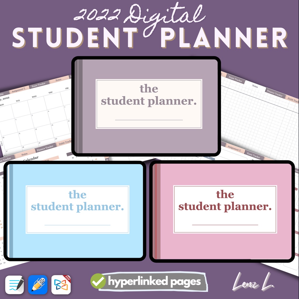 2022 Digital Student Planner || Hyperlinked Pages || Printable Planner ...