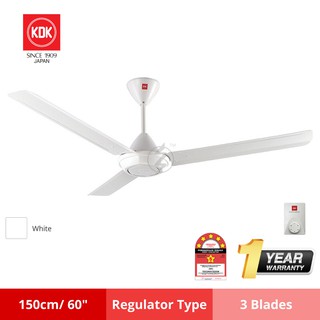 KDK 3 Blades Ceiling Fan 60 Inch / 150cm - K15V0/ K15W0 /K12V0 (White ...