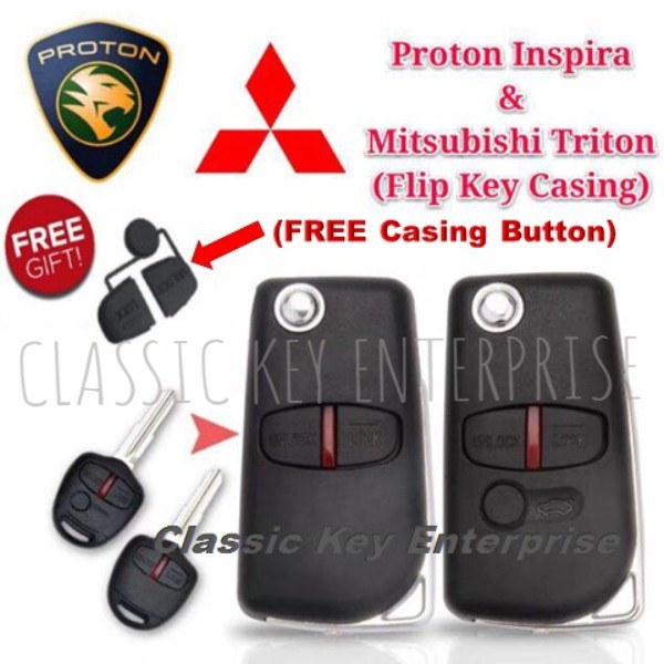Proton Inspira Mitsubishi Triton Lancer Flip Key 2B/3B Remote Cover ...