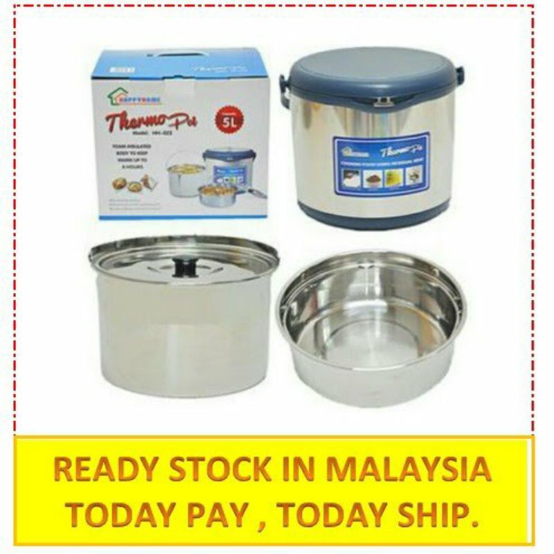 HAPPY HOME Multi Functional Thermal Wonder Cooker Pot 5L | Shopee Malaysia