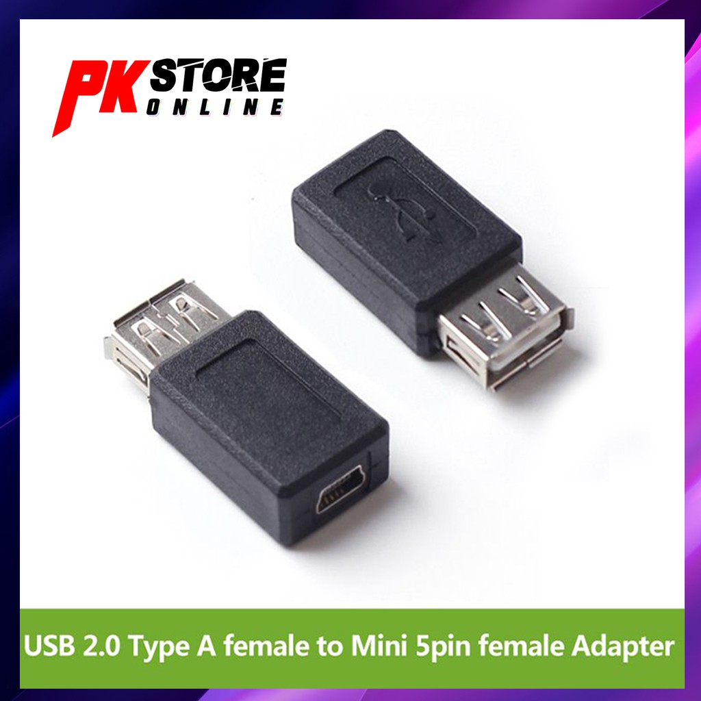 USB TYPE A FEMALE TO USB MINI B 5 PIN FEMALE CONNECTOR | Shopee Malaysia