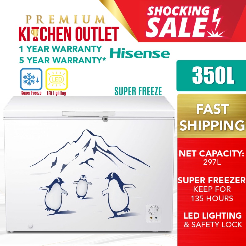 Hisense 350L Chest Freezer FC428D4BWYS | Peti Beku | Peti Sejuk ...