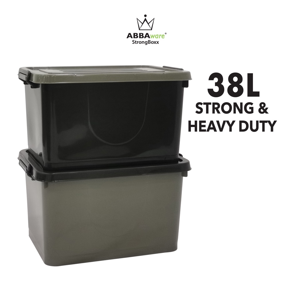 Abbaware Storage Box 38 Litre /Kotak Simpanan /Storage Box Stackable/ Bekas Simpanan /Storage ...