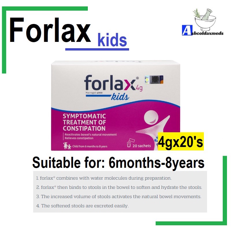 EXP04/27 FORLAX 4G KIDS SACHET 20S (MACROGOL 4000) FOR CONSTIPATION ...
