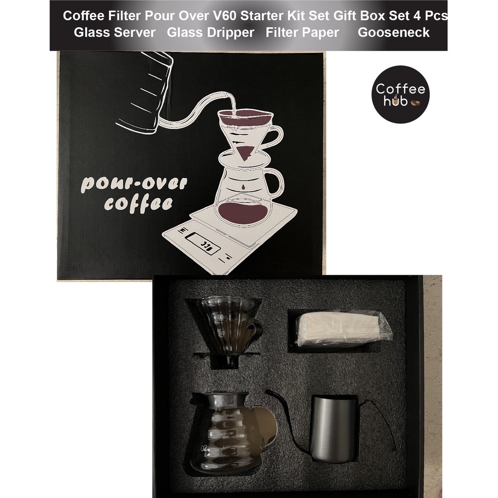 (READY STOCK)Filter Coffee Pour Over Starter Kit Gift Set Box Dripper ...