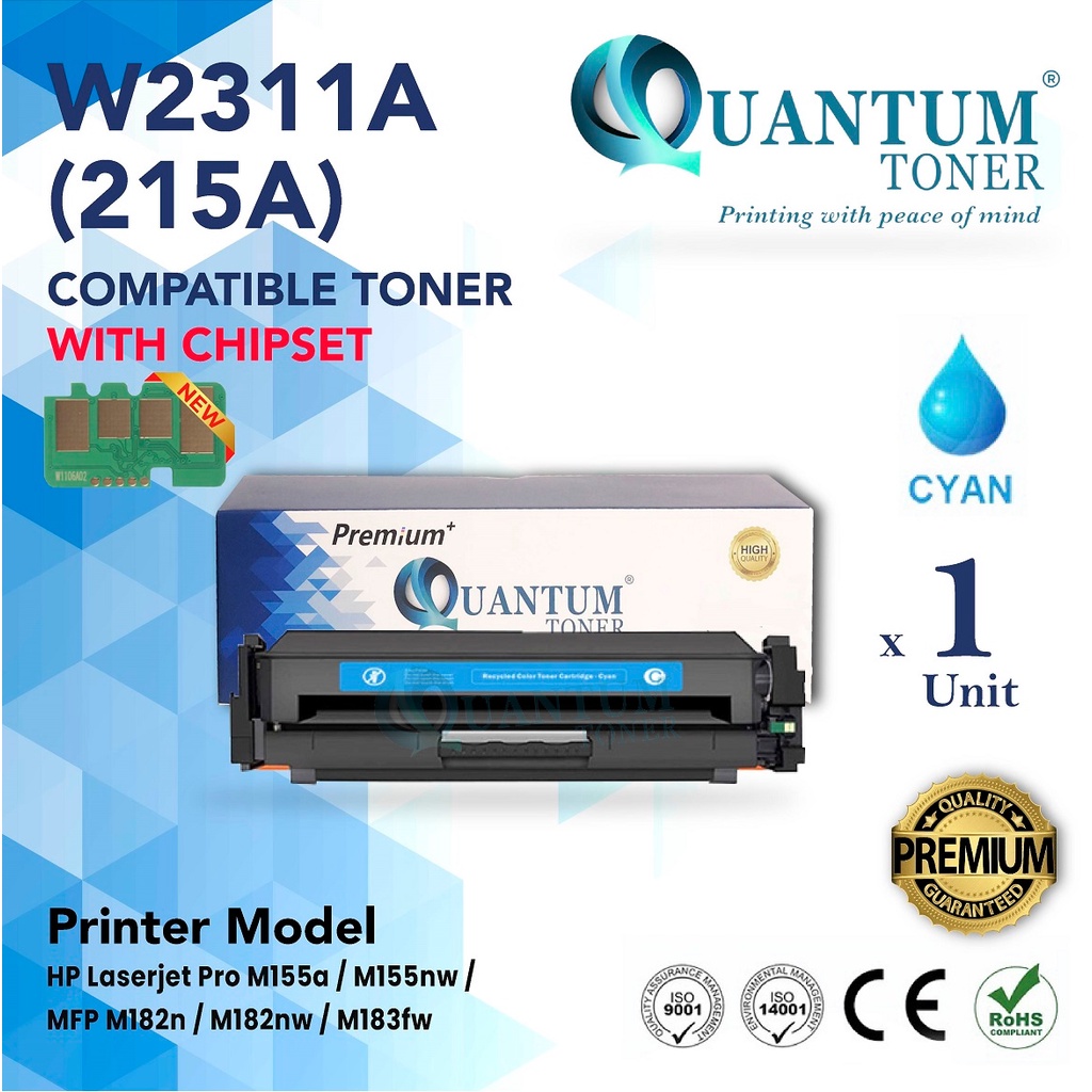 [ WITH CHIP ] CYAN Compatible 215A W2311A Laser Toner for HP Color ...