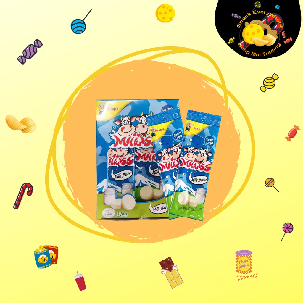 Milkiss Tablet Candy Chocolate/Milk Milkiss 奶味糖 24pcs x 14g 【零食/Snack ...