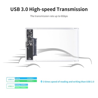 External Hard Disk Case 2.5 inch Free SATA to USB 3.0 Cable Transparent ...