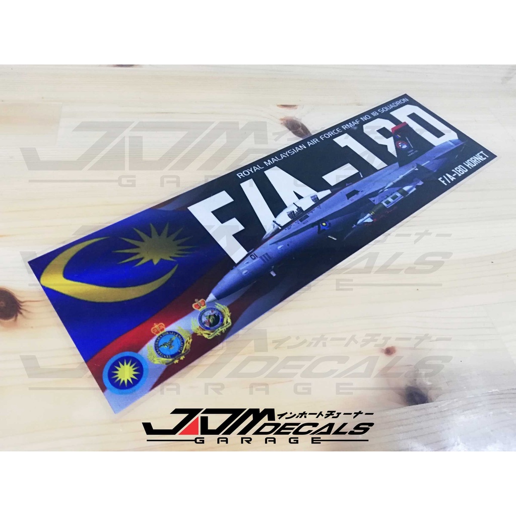 TUDM / RMAF 18th Squadron FA-18D Hornet Car Windscreen Decal Sticker ...