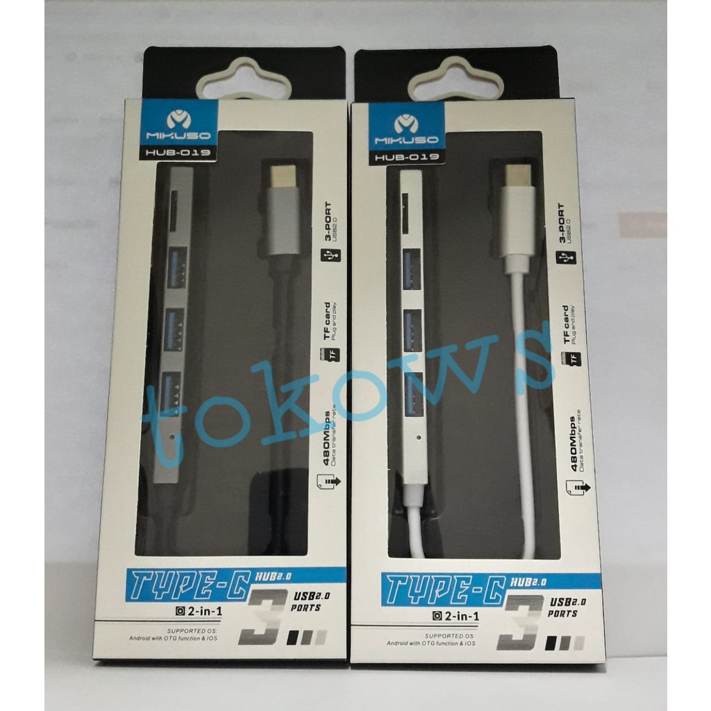 USB HUB Mikuso HUB-019 2-IN-1 Type-C HUB 2.0 3 USB Port | Shopee Malaysia