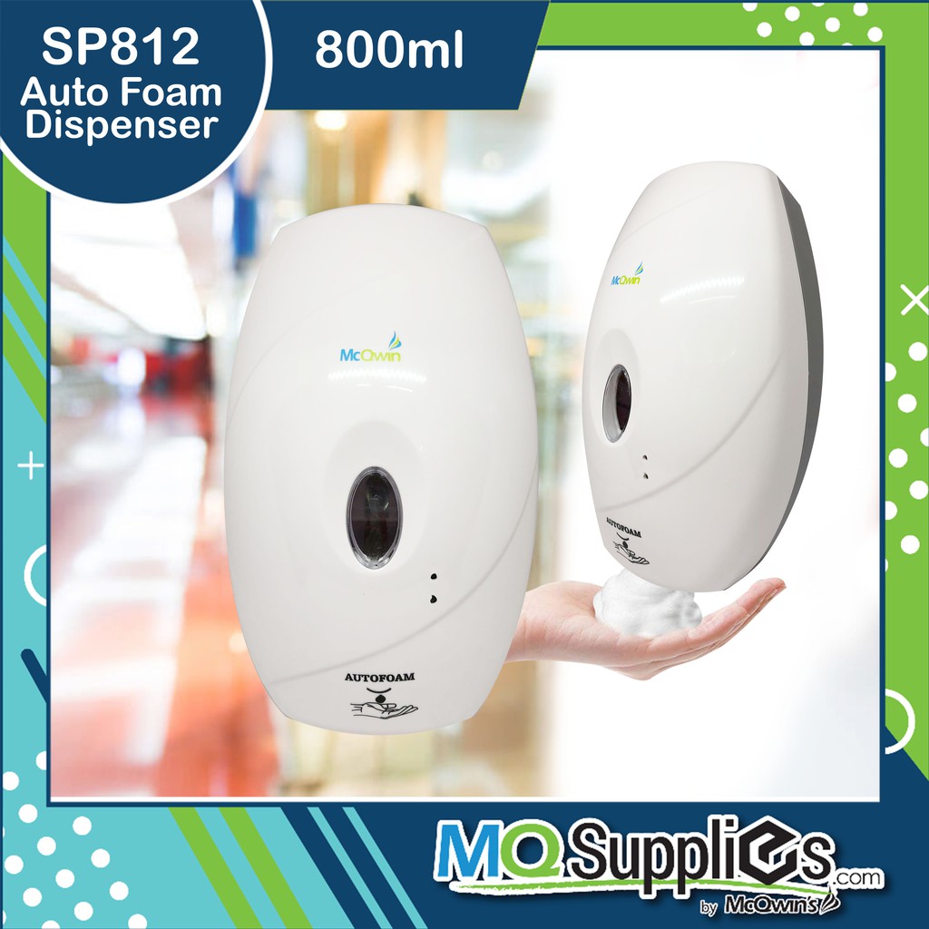 MCQWIN AUTO FOAM DISPENSER 800ML WHITE WALL MOUNTED | Shopee Malaysia