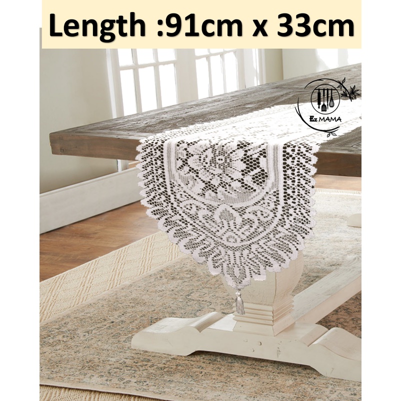 Raya Kain Meja Hiasan Runner Lace Tablecloth Lace Tablecloth Flag Shape ...