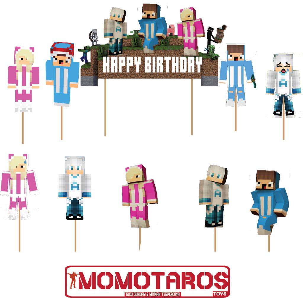 Minecrafts Akuduv Mipan Zuzu cake Topper set | Shopee Malaysia