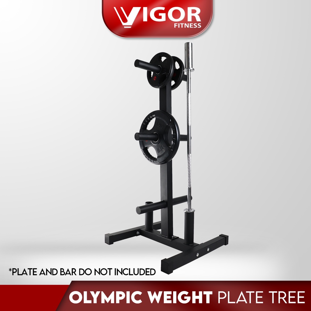 Olympic Weight Plate Tree with 2 Barbell Holders / Pohon Plat Berat ...