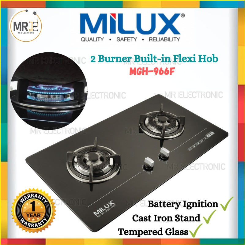 2 Burners Built-In Flexi Hob| MILUX MGH966F / HOMELUX HGH-88 (Flexible ...