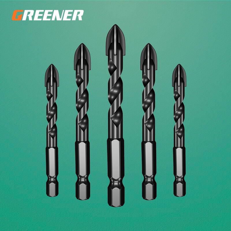 Greener Cross Hex Tile Drill Bits Set Hard Alloy Triangle Porcelain ...