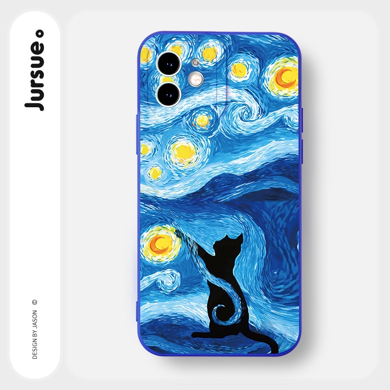 JURSUE Soft Silicone Cute Aesthetic Shockproof Square Phone Case Cover ...