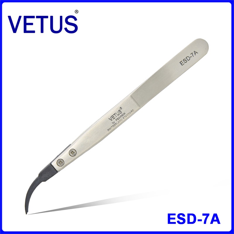 Vetus Tweezers ESD-2A/7A/242/249/250/259/259A/OO Anti-Static Interchangeable Tweezers Pick Bird ...