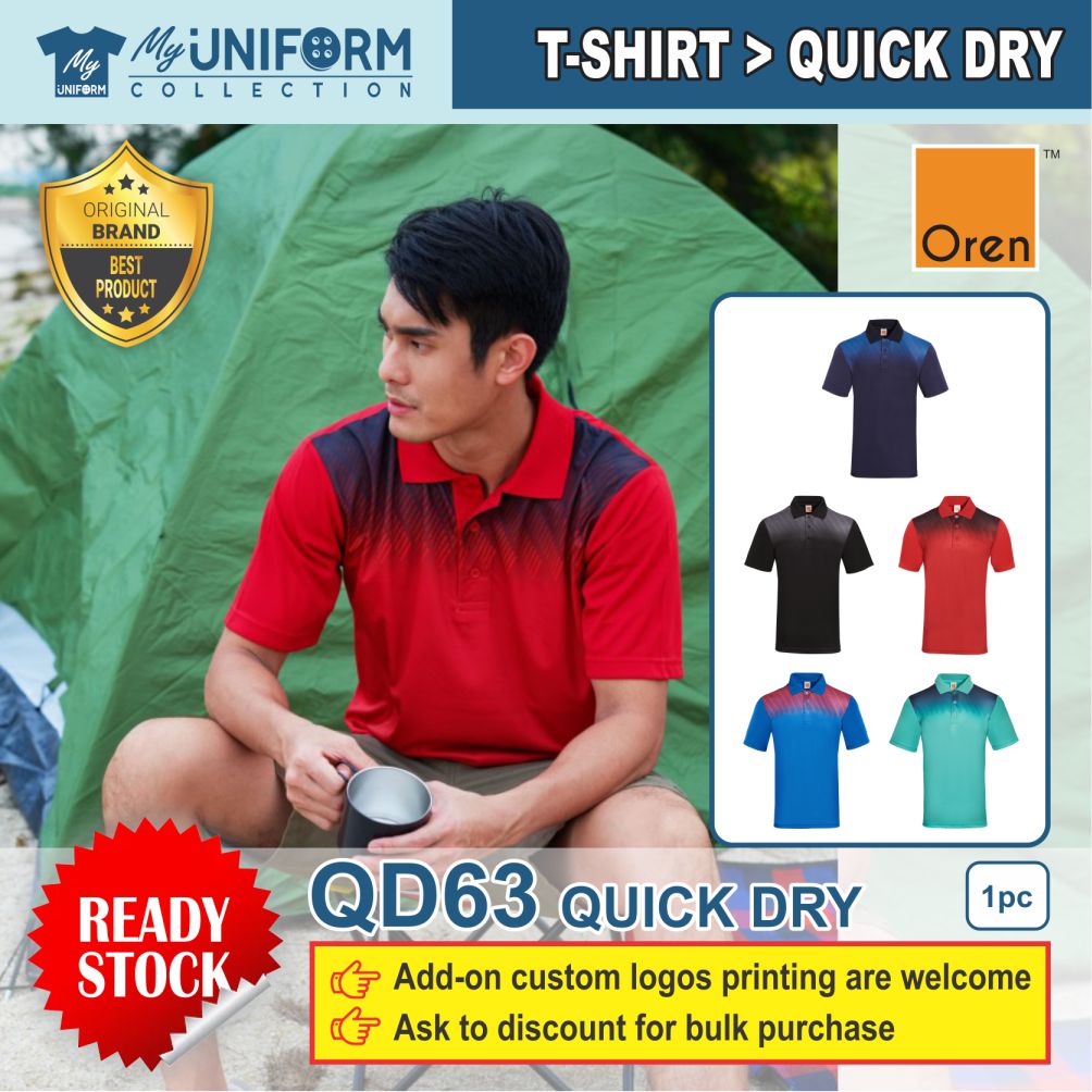 [Original Brand] Oren Sport QD63 Unisex Quick Dry Collar Sublimation ...