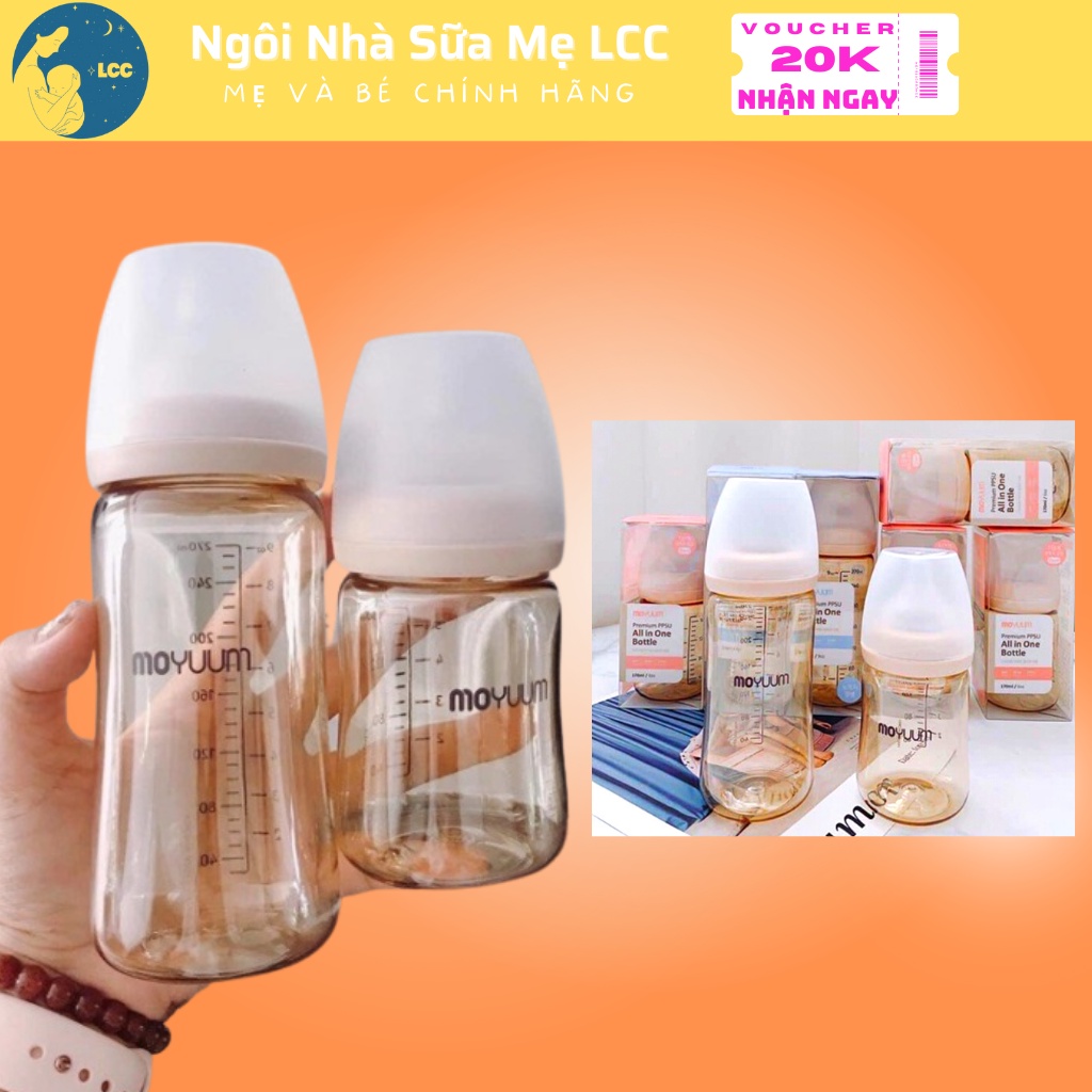 Genuine Korean Moyuum Milk Bottle 170ml / 270ml Capacity (Selected Knob 1-4) Namduongbaby ...