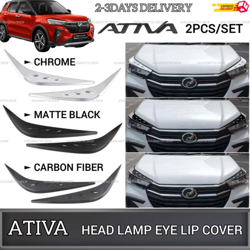 AMAZING PERODUA ATIVA FRONT HEAD LAMP EYE LIP COVER EYEBROW GARNISH ...