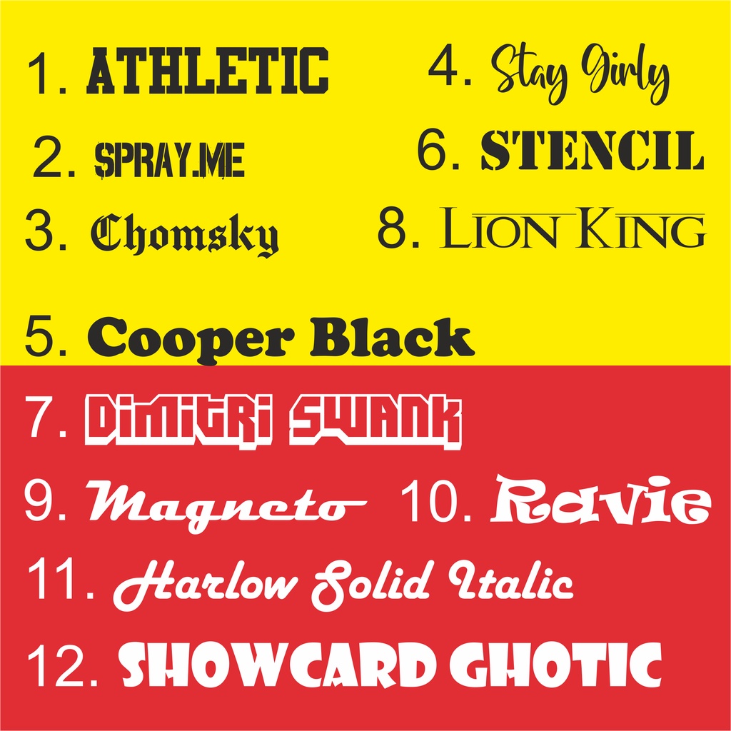 Additional Names / DTF Name Screen Printing Films / Custom Names ...