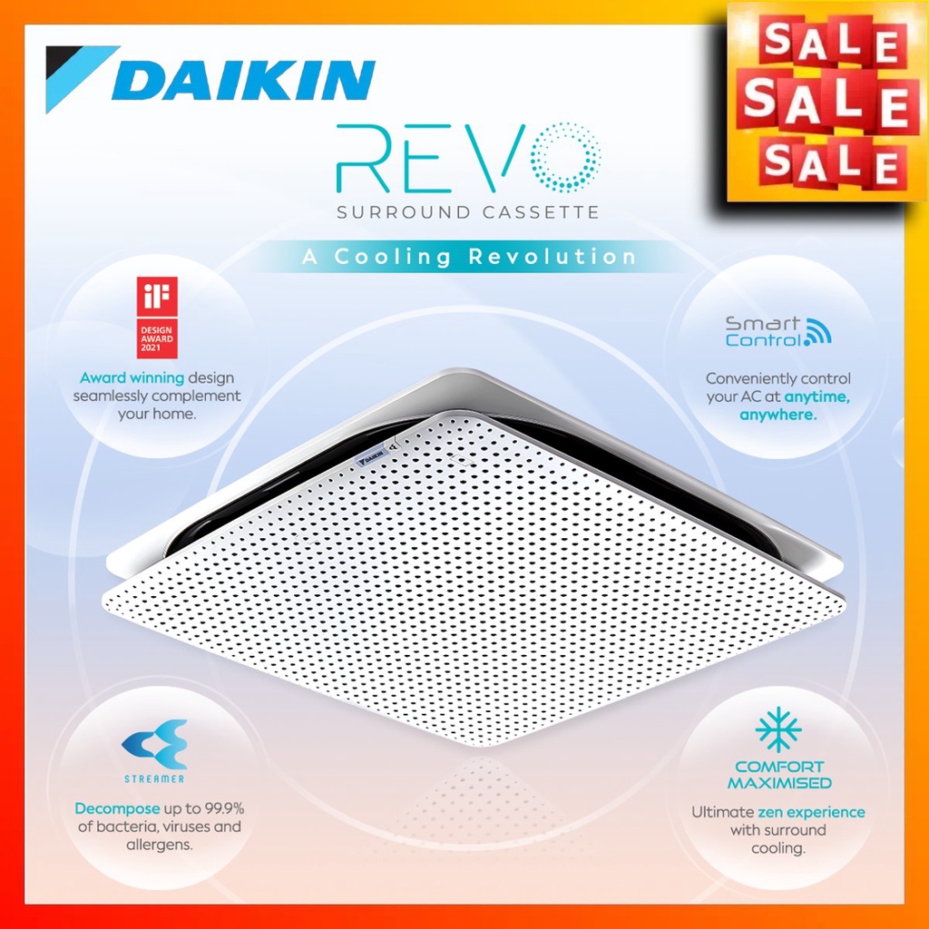DAIKIN REVO (Premium) Surround Cassette 2HP / 2.5HP / 3HP /4HP Air ...