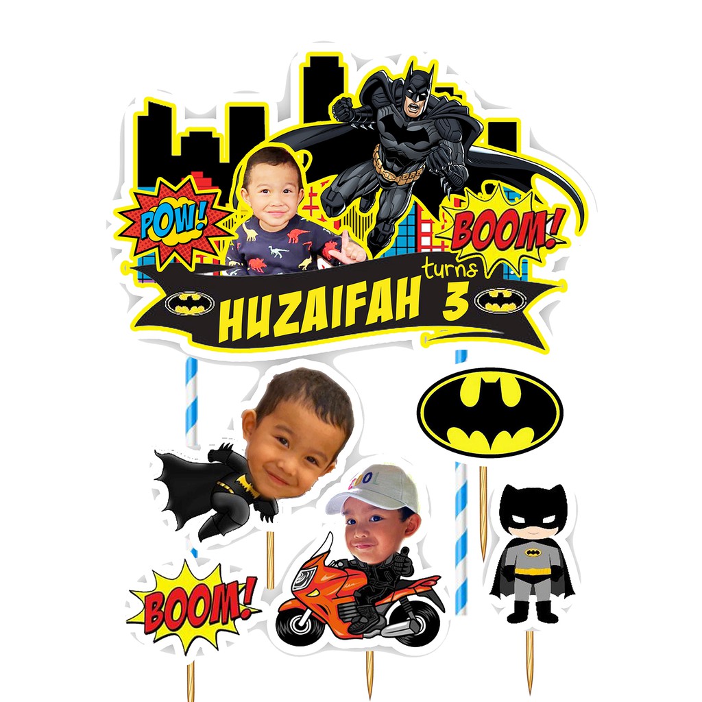 Cake Topper Custom Made Design (Boleh Cetak Nama dan Gambar, pilih tema ...