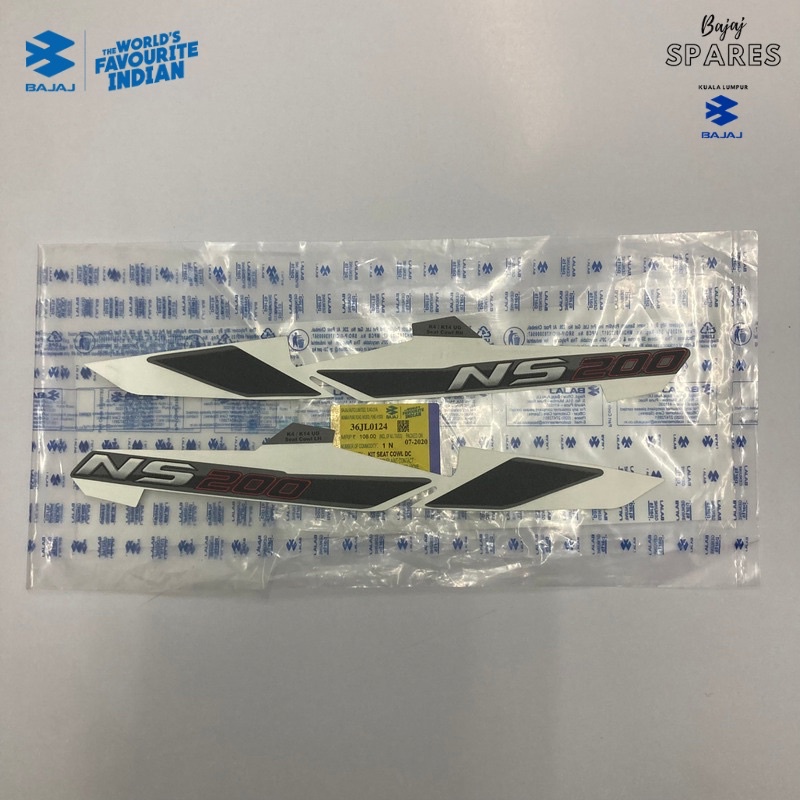 STICKER KIT BLACK REAR COVER NS200 PULSAR BAJAJ | Shopee Malaysia