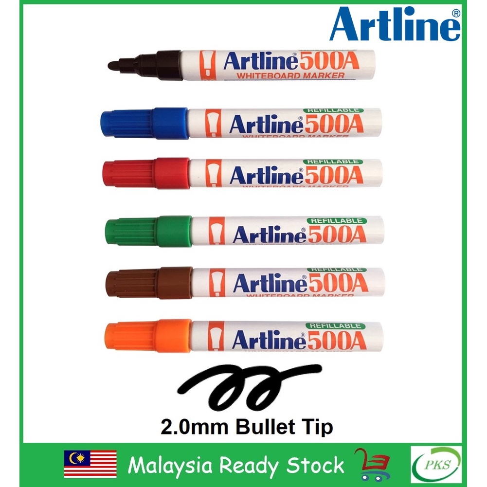 Artline Whiteboard Marker 500A Medium Bullet 6 Colors Set Wallet ...