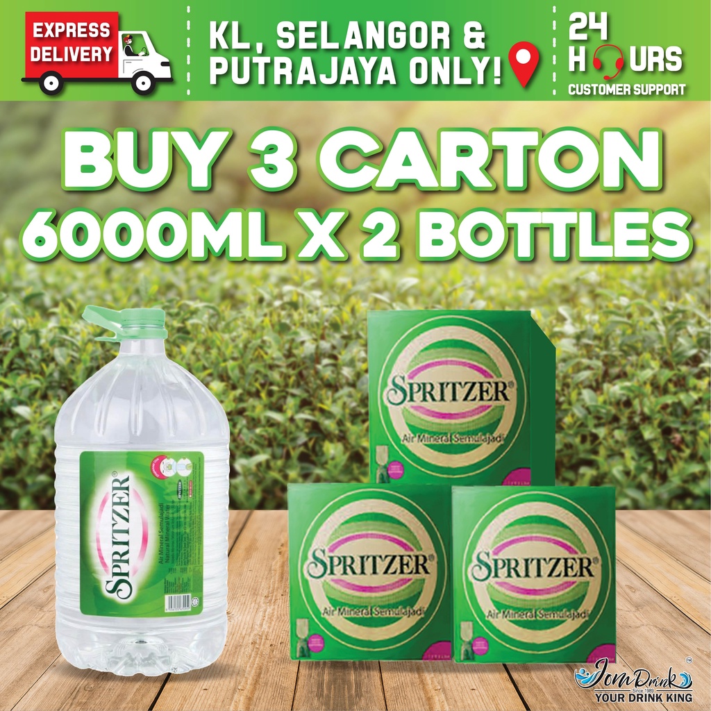 BUNDLE OF 3 CARTONS : SPRITZER MINERAL WATER 6000ML x 2 BOTTLES | Shopee Malaysia