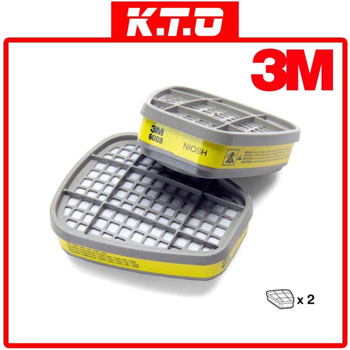 3M 6003 / 6057 / 6059 1 Pair Organic Vapor & Acid Gas Cartridge Filter ...