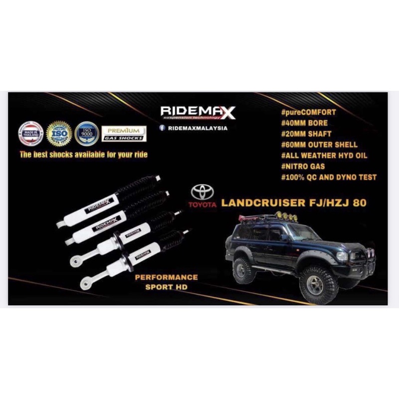 TOYOTA LAND CRUISER FJ HZL 80 RIDEMAX LIFT UP 2" HIGH LOW ABSORBER TWIN ...