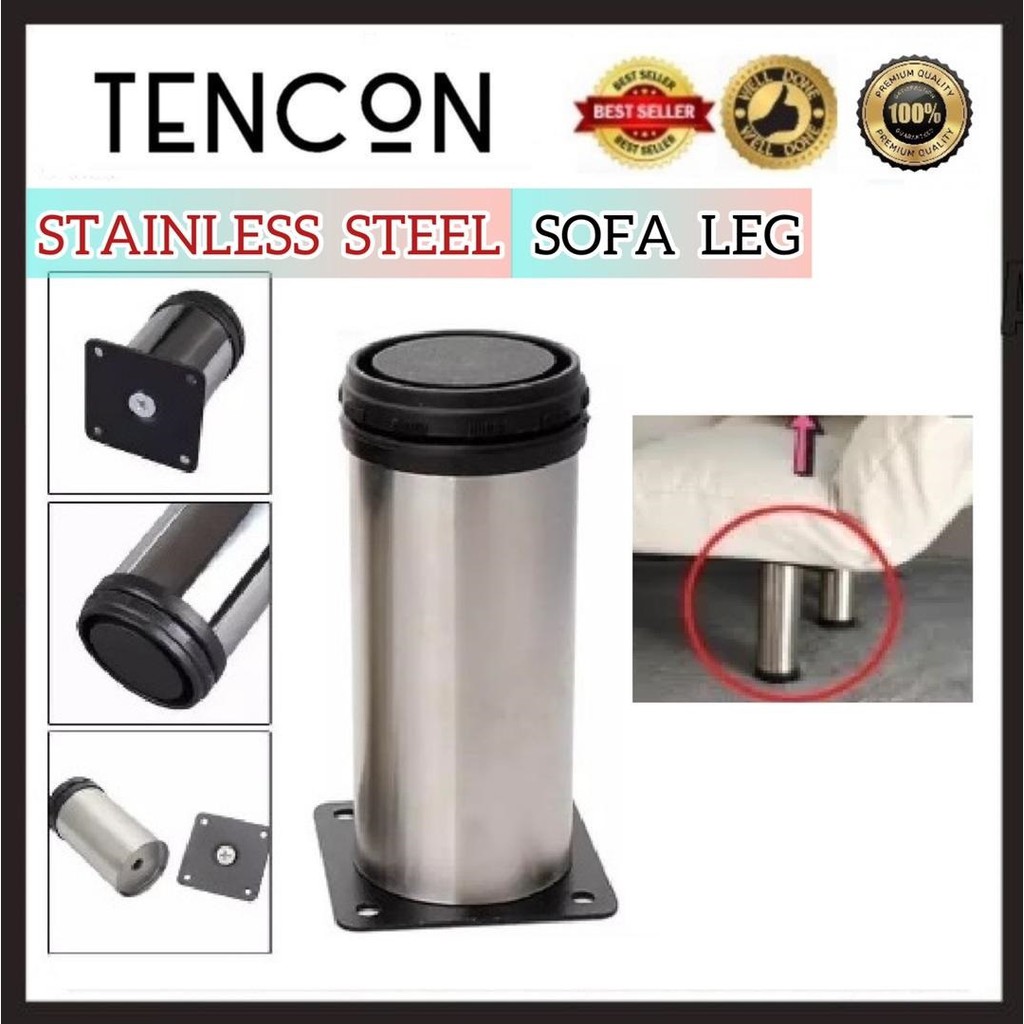 SOFA LEG Solid Stainless Steel Furniture Cabinet Closet Feet Support ...