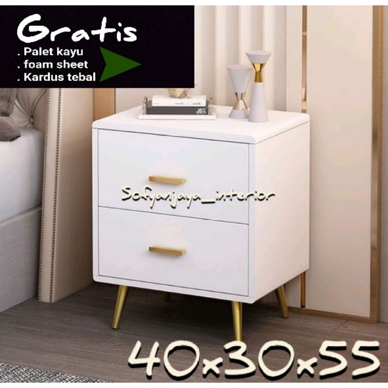 Mn 97 Minimalist Nightstand Bedside Table 2 Drawer Table Bedside Table ...