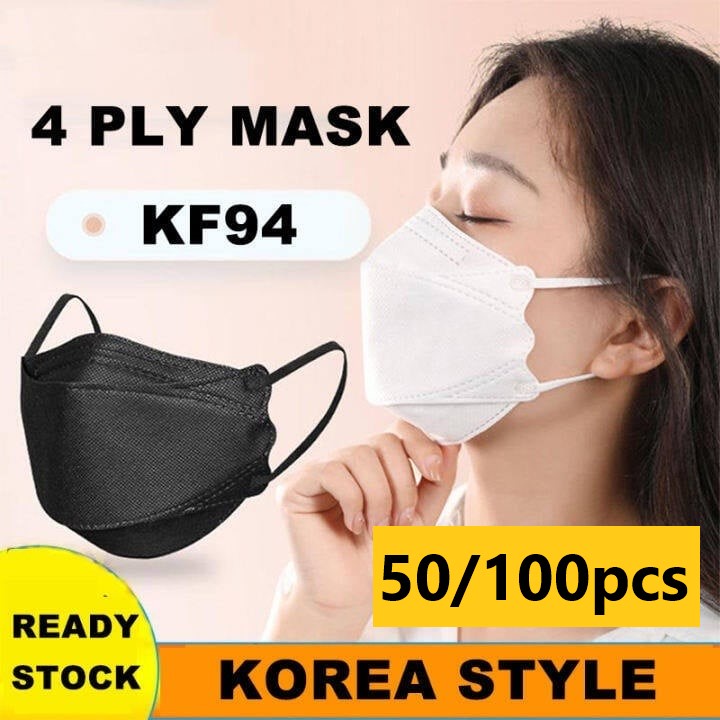 KF94 Mask Individual Packing 100pcs Bundle Pack KF94 3D Fish Mouth ...