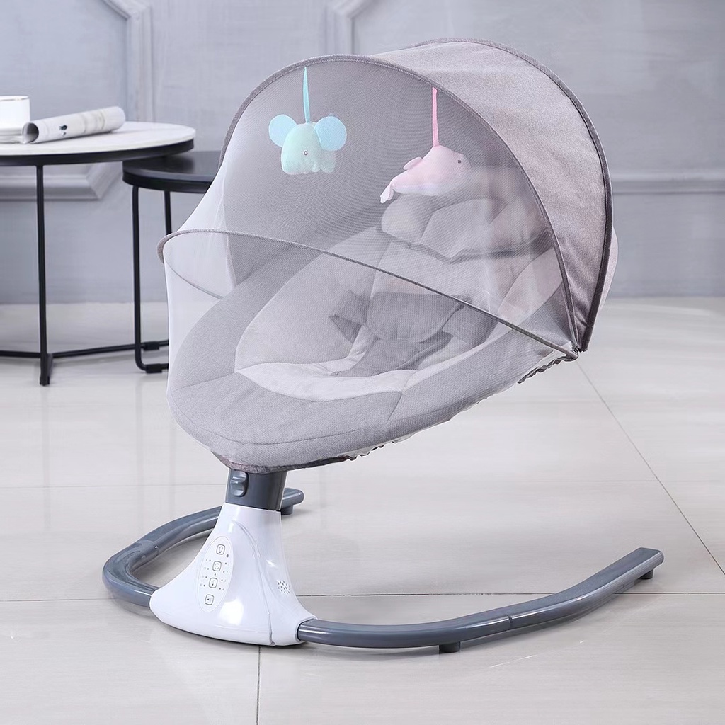 Newborn Baby Auto Swing chair Leaf Bouncer Mosquito Net Tent Automatic ...