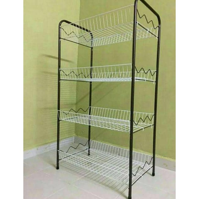 4 Tier Epoxy Dish Rack/ Dish Drainer/ Kitchen Rack/ Multi Rack/ Rak ...