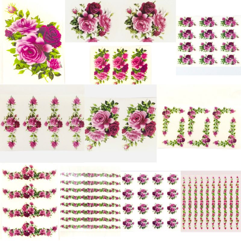 Sticker Bunga Cantik #vintage 🌼🌺🌹🌼🌼🌹🌼🌺🌺🌹 | Shopee Malaysia