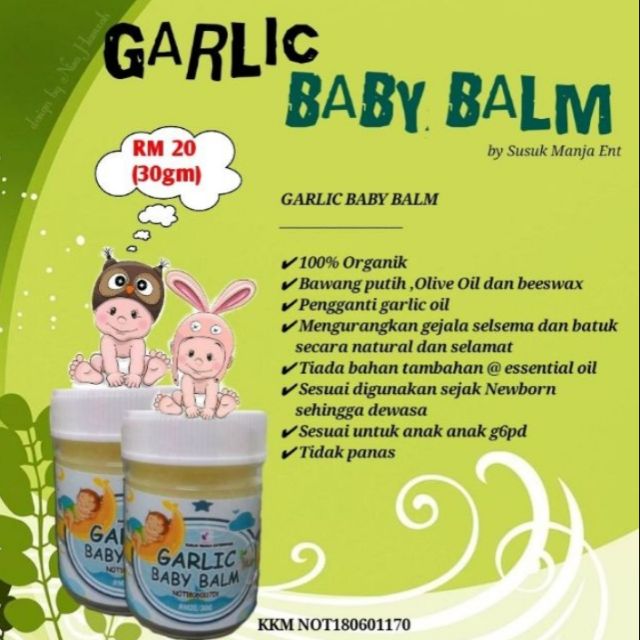 Susuk Manja Garlic Baby Balm (30g) & Serbuk & Sabun Manjakani | Shopee ...