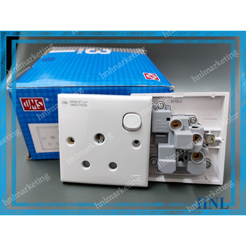 UMS 15A SWITCH SOCKET OUTLET UMS3115-J SIRIM | Shopee Malaysia