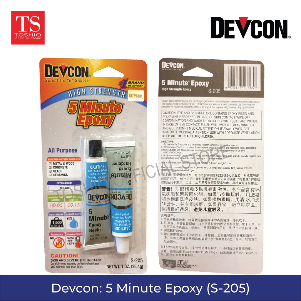 DEVCON Epoxy Adhesive (2 Ton White / Clear, 5 Minute, and Plastic Steel ...