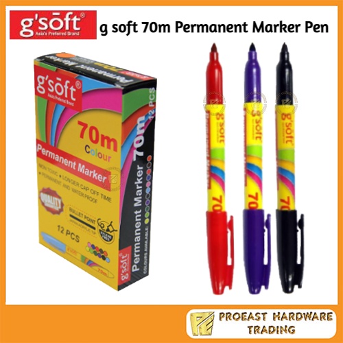 g soft 70m Permenant Marker Pen / Colour Marker Pen ( BLACK / RED ...