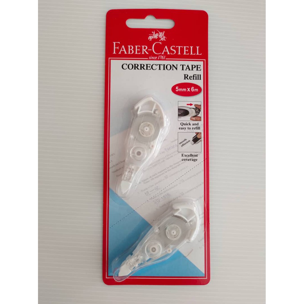 FABER CASTELL CORRECTION TAPE REFILL 2 S TWIN PACK 169103 GLIDE CORRECTION TAPE REFILL Shopee Malaysia