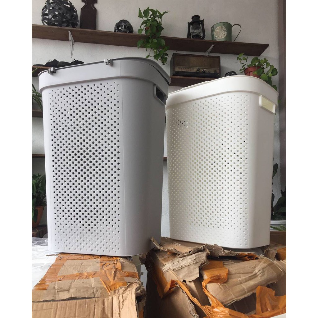 Laundry Basket Clamshell 60L 45L Bakul Baju Bertutup | Shopee Malaysia