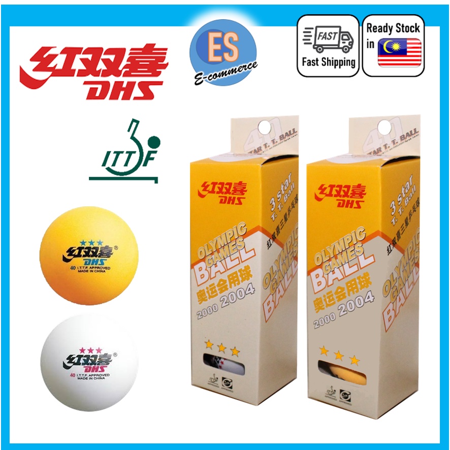 🌟🆂🅰🅻🅴🌟DHS TABLE TENNIS BALL 3 STAR 40mm DHS PING PONG BALL ITTF APPPROVED | Shopee Malaysia