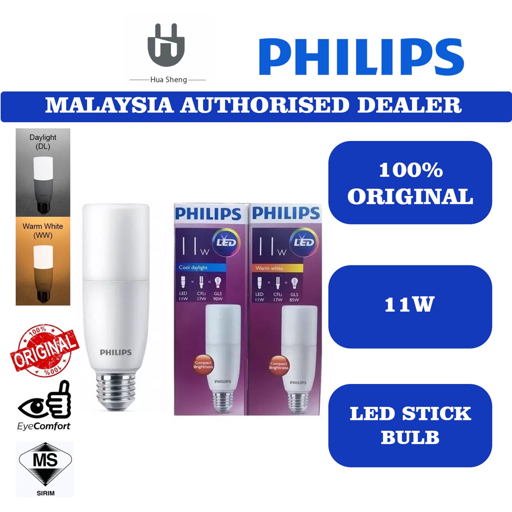 PHILIPS LED STICK BULB 11W (DAYLIGHT/WARM WHITE) | Shopee Malaysia