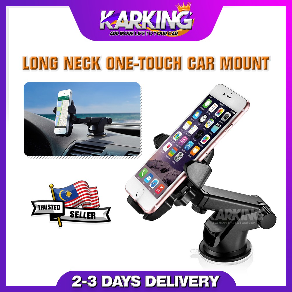 Long Neck One-Touch Car Mount Mobile Phone Holder With Silicone Sucker 360 Degree | Shopee Malaysia
