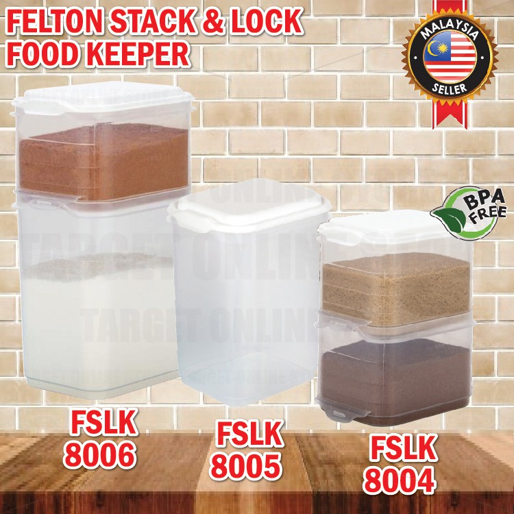 Felton FSLK 8004 FSLK 8005 FSLK 8006 Stack & Lock 2in1 Food Keeper ...