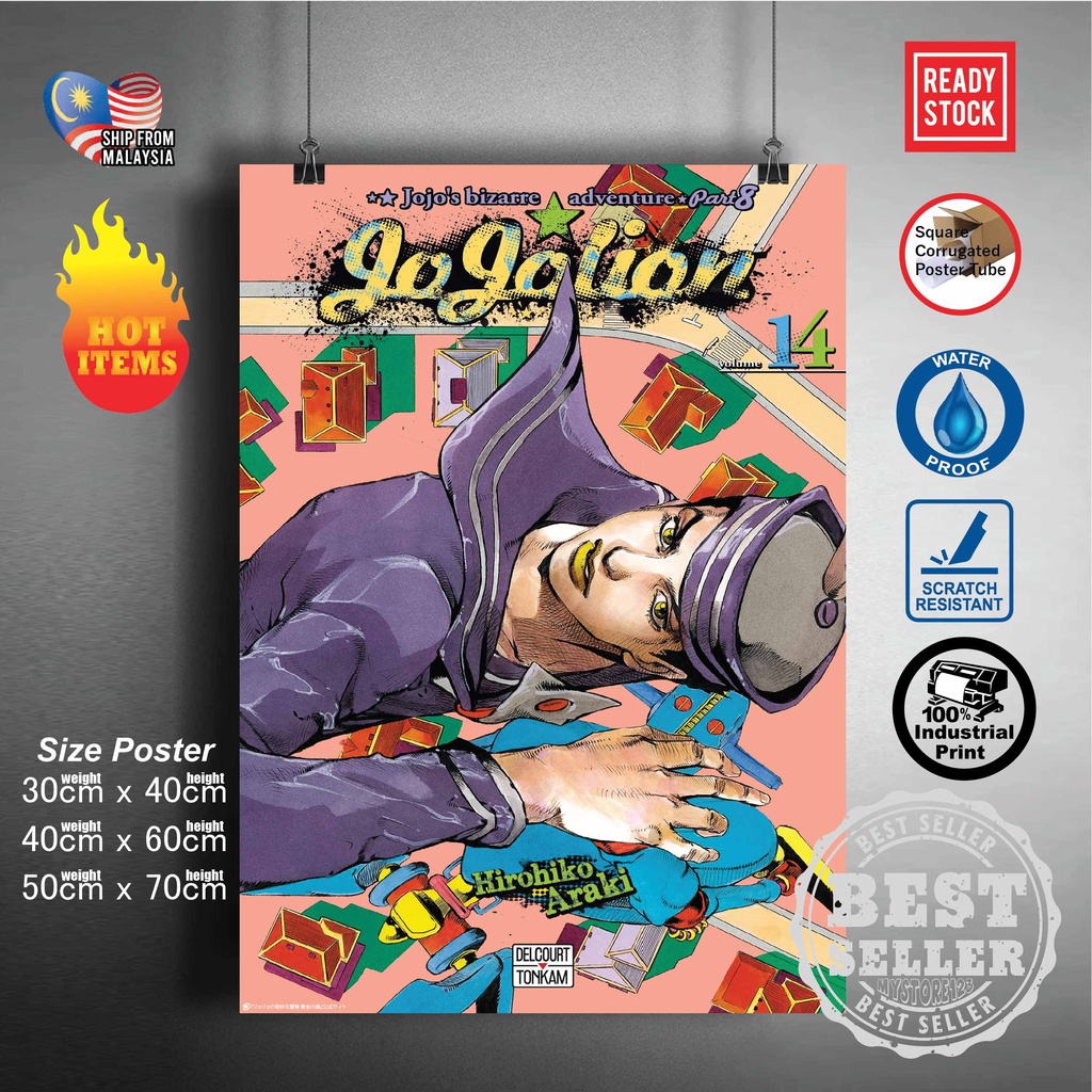 【READY STOCK】【Hot sale】JOJO s Bizarre Adventure Poster Golden Wind ...
